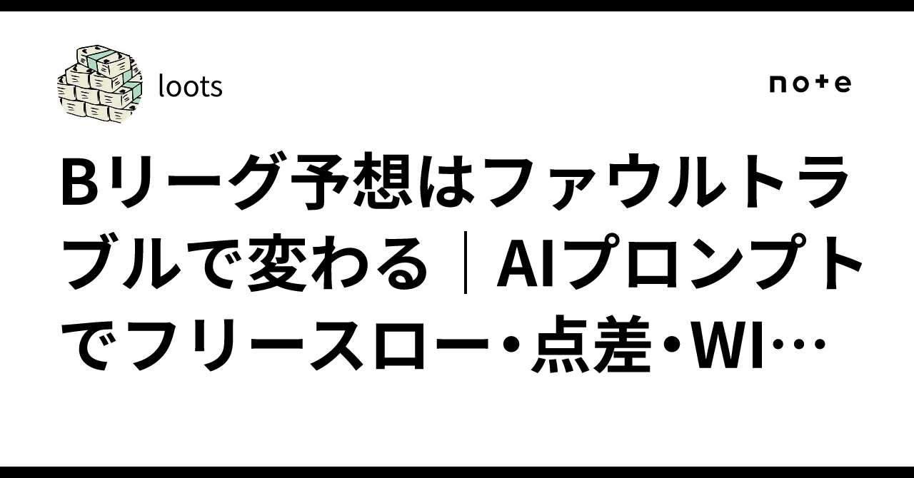Bリーグ予想はファウルトラブルで変わる｜AIプロンプトでフリースロー・点差・WINNER候補を整理する方法｜loots
