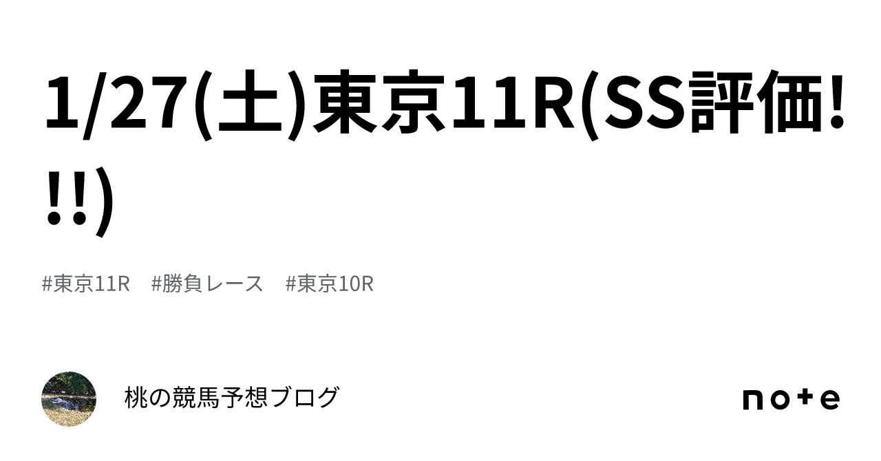 1/27(土)東京11R(SS評価!!!)｜桃の競馬予想ブログ🌸