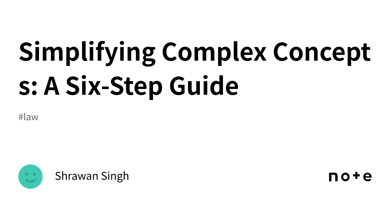 Simplifying Complex Concepts: A Six-Step Guide｜Shrawan Singh