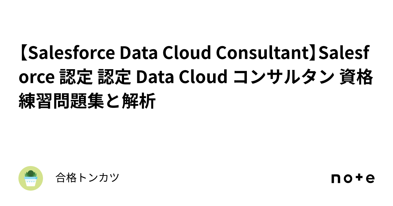 【Salesforce Data Cloud Consultant】Salesforce 認定 認定 Data Cloud コンサルタン 資格 ...