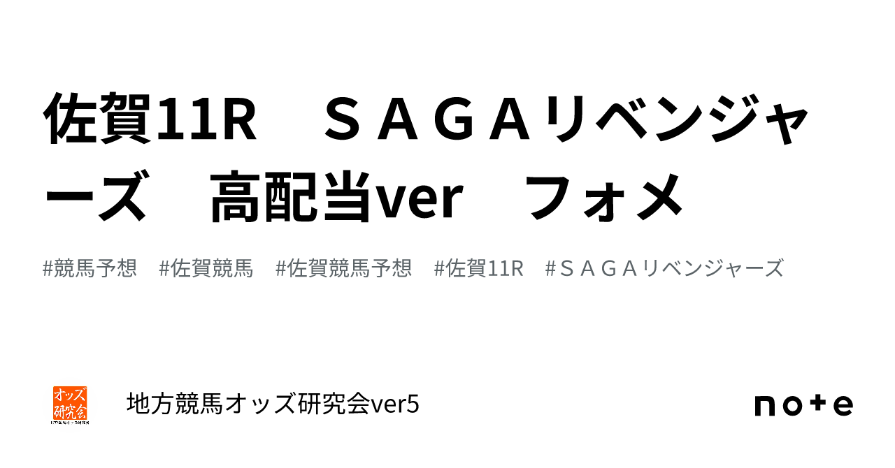 佐賀11R SAGAリベンジャーズ 高配当ver フォメ｜地方競馬オッズ研究会ver5