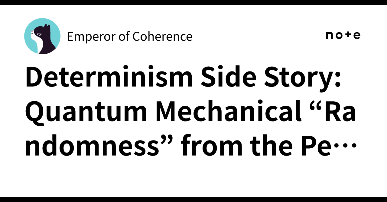 Determinism Side Story: Quantum Mechanical “Randomness” from the ...