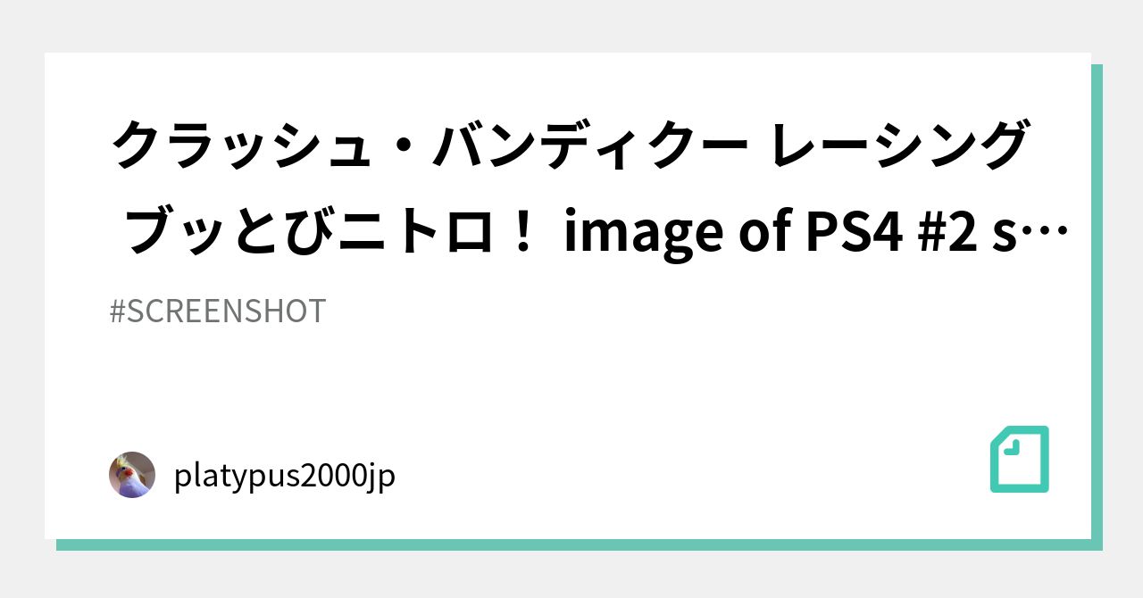 クラッシュ・バンディクー レーシング ブッとびニトロ！ image of PS4 #2 silver DQ｜platypus2000jp