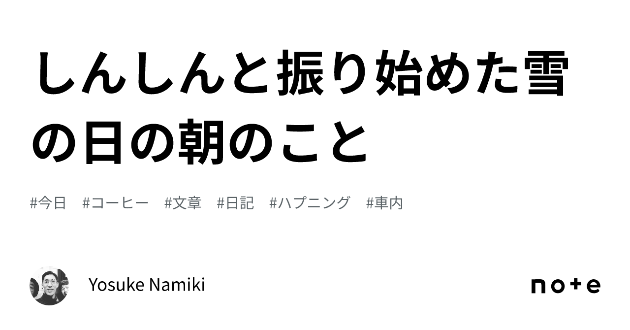 しんしんと振り始めた雪の日の朝のこと｜Yosuke Namiki