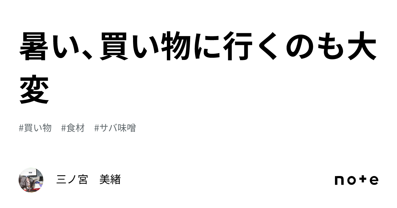 暑い、買い物に行くのも大変｜三ノ宮 美緖 