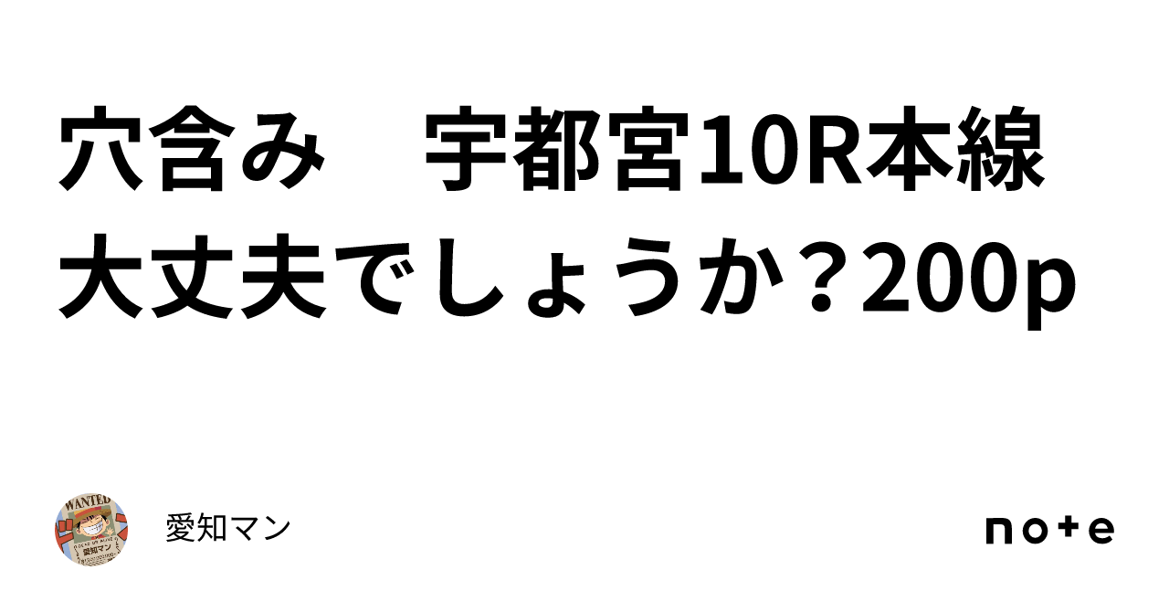 穴含み 宇都宮10R本線大丈夫でしょうか？200p｜愛知マン