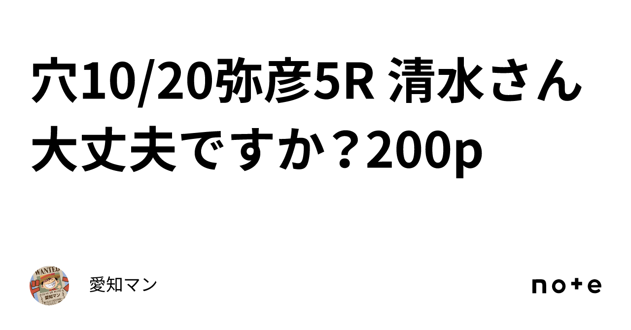穴🔥10/20弥彦5R 清水さん大丈夫ですか？200p｜愛知マン