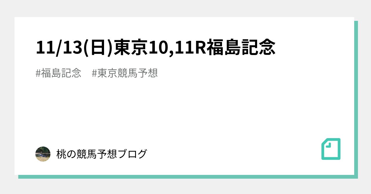 11/13(日)🌸東京10,11R🌸福島記念🌸｜桃の競馬予想ブログ🌸FXもやっています