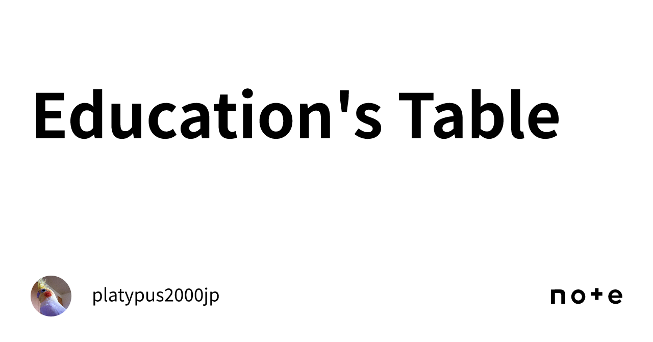 Education's Table｜platypus2000jp