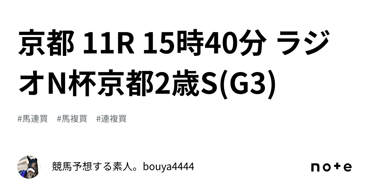 京都 11R 15時40分 ラジオN杯京都2歳S(G3)｜競馬予想する素人。bouya4444