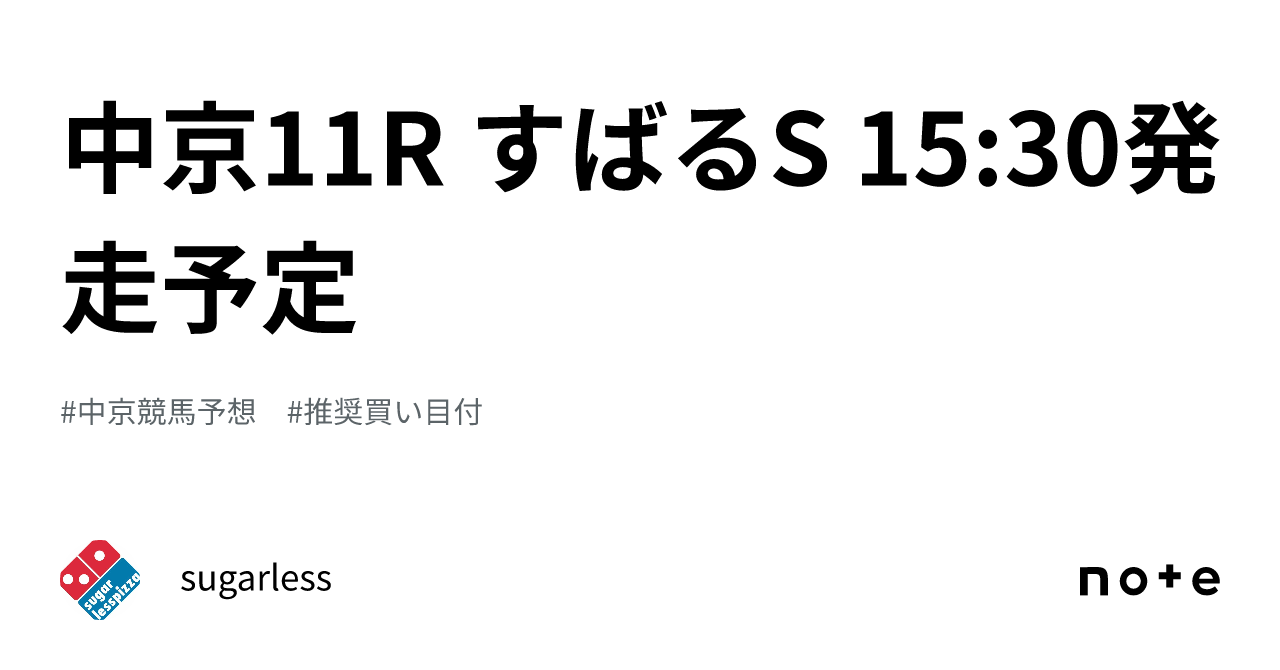 中京11R すばるS 15:30発走予定⏰｜sugarless