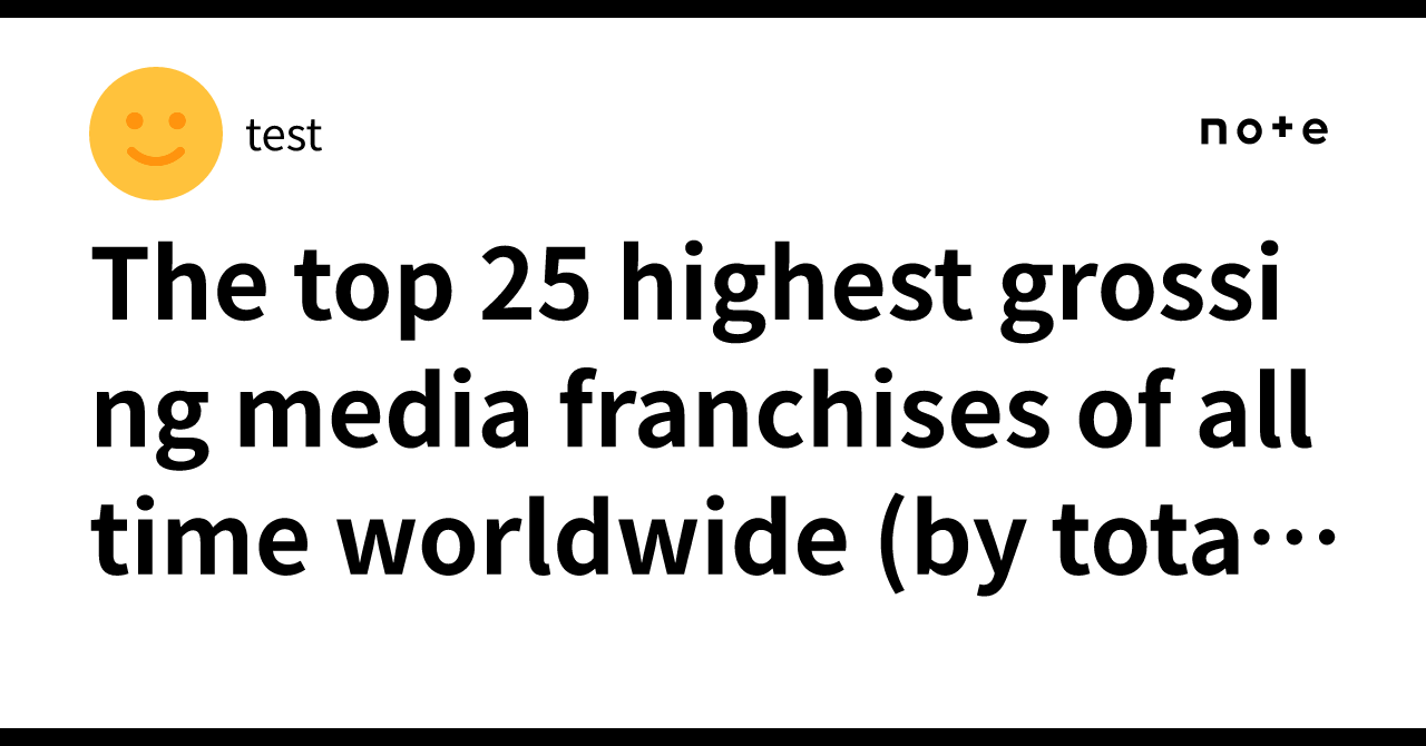 The top 25 highest grossing media franchises of all time worldwide (by ...