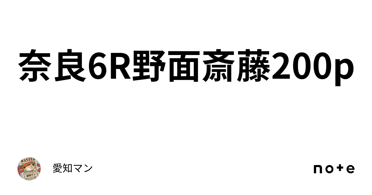 奈良6R野面斎藤200p｜愛知マン