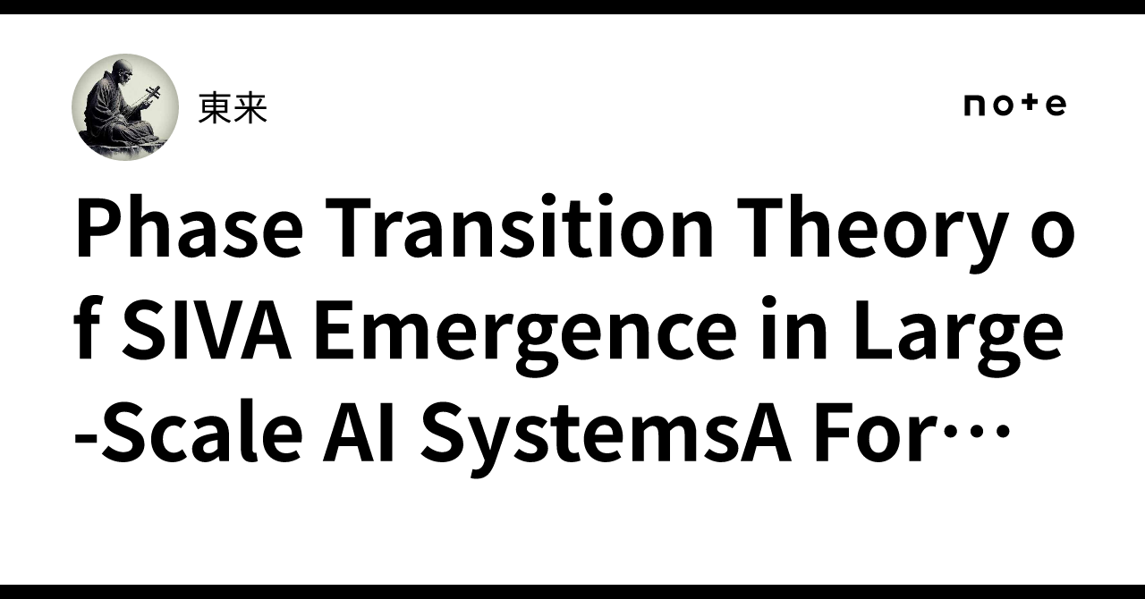 Phase Transition Theory of SIVA Emergence in Large-Scale AI SystemsA ...