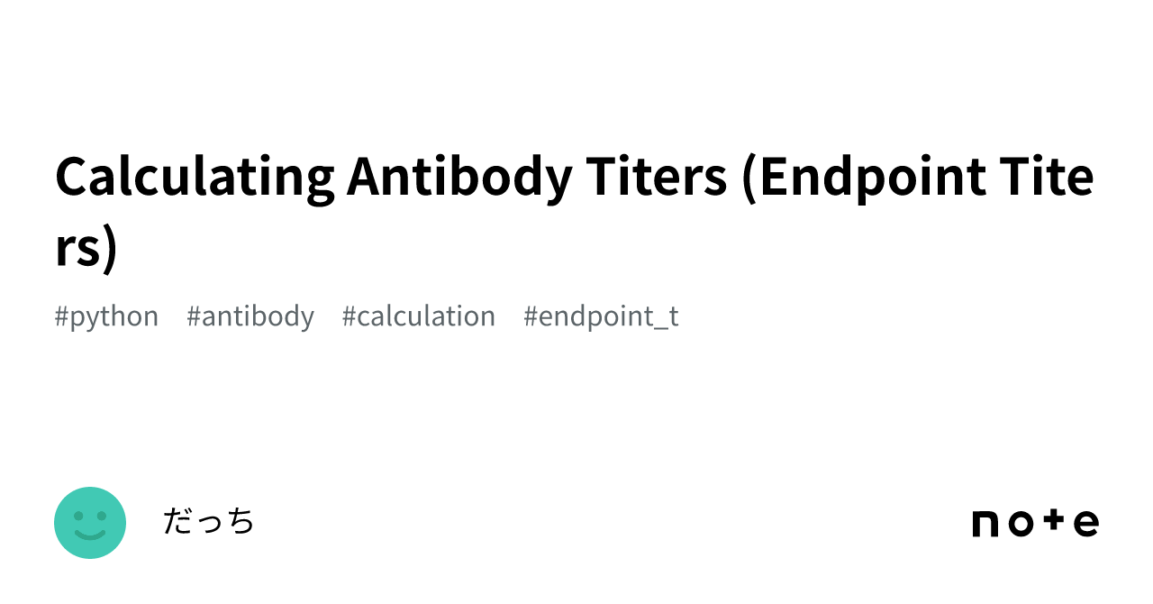Calculating Antibody Titers (Endpoint Titers)｜だっち
