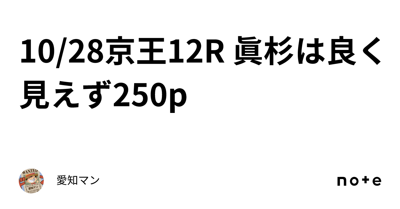 10/28京王12R 眞杉は良く見えず250p｜愛知マン