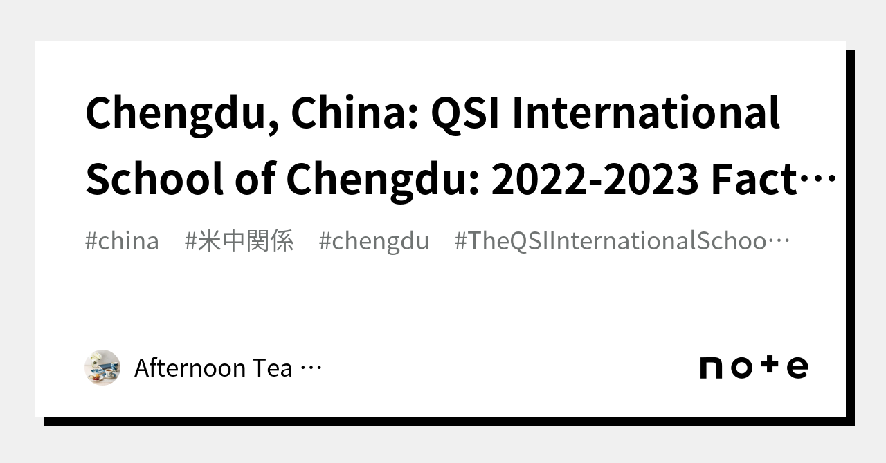 Chengdu, China: QSI International School of Chengdu: 2022-2023 Fact ...