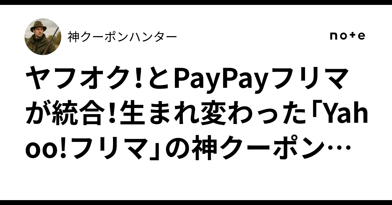 ヤフオク！とPayPayフリマが統合！生まれ変わった「Yahoo!フリマ」の神クーポン全リスト【2025年9月最新版】｜神クーポンハンター