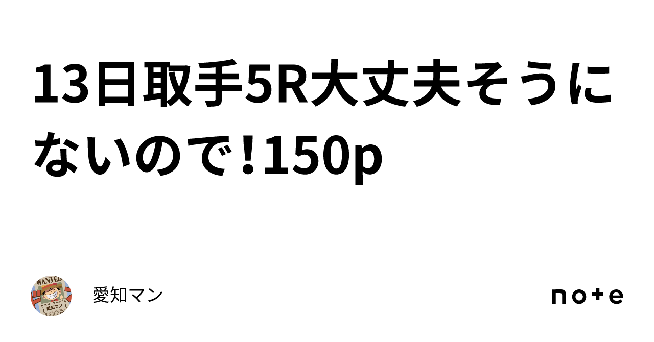 13日取手5R大丈夫そうにないので！150p｜愛知マン