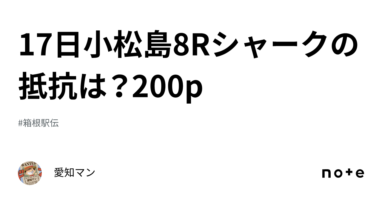 17日小松島8Rシャークの抵抗は？200p｜愛知マン