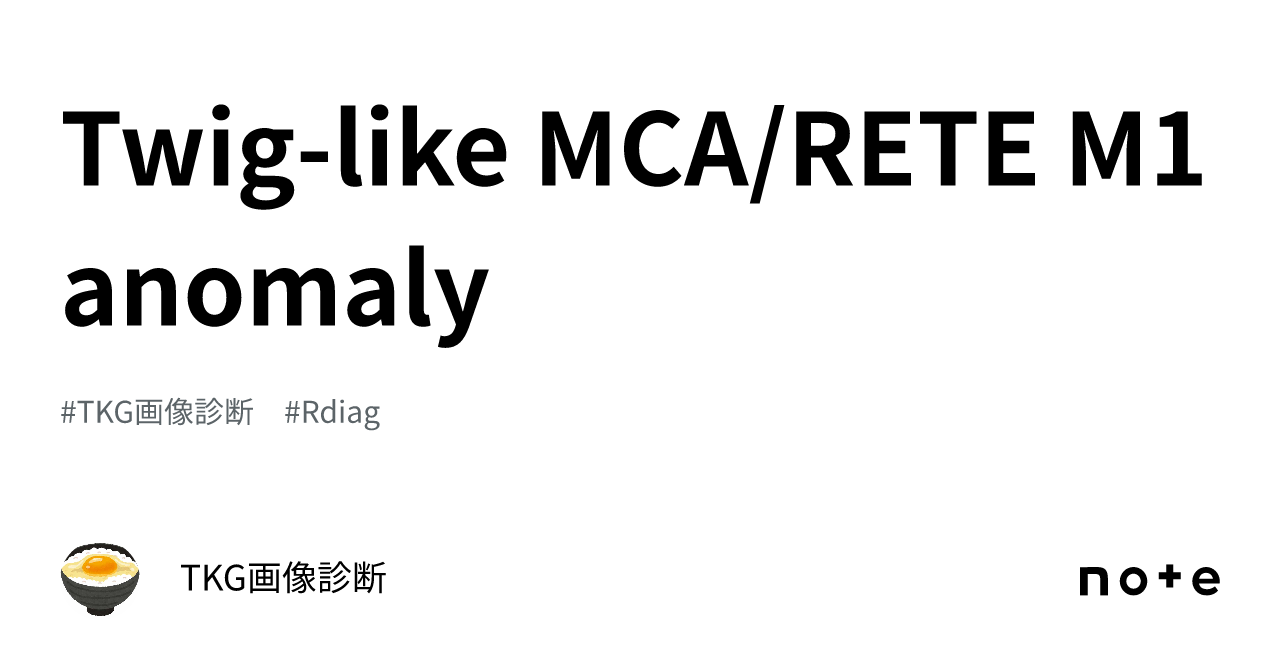 Twig-like MCA/RETE M1 anomaly｜TKG画像診断