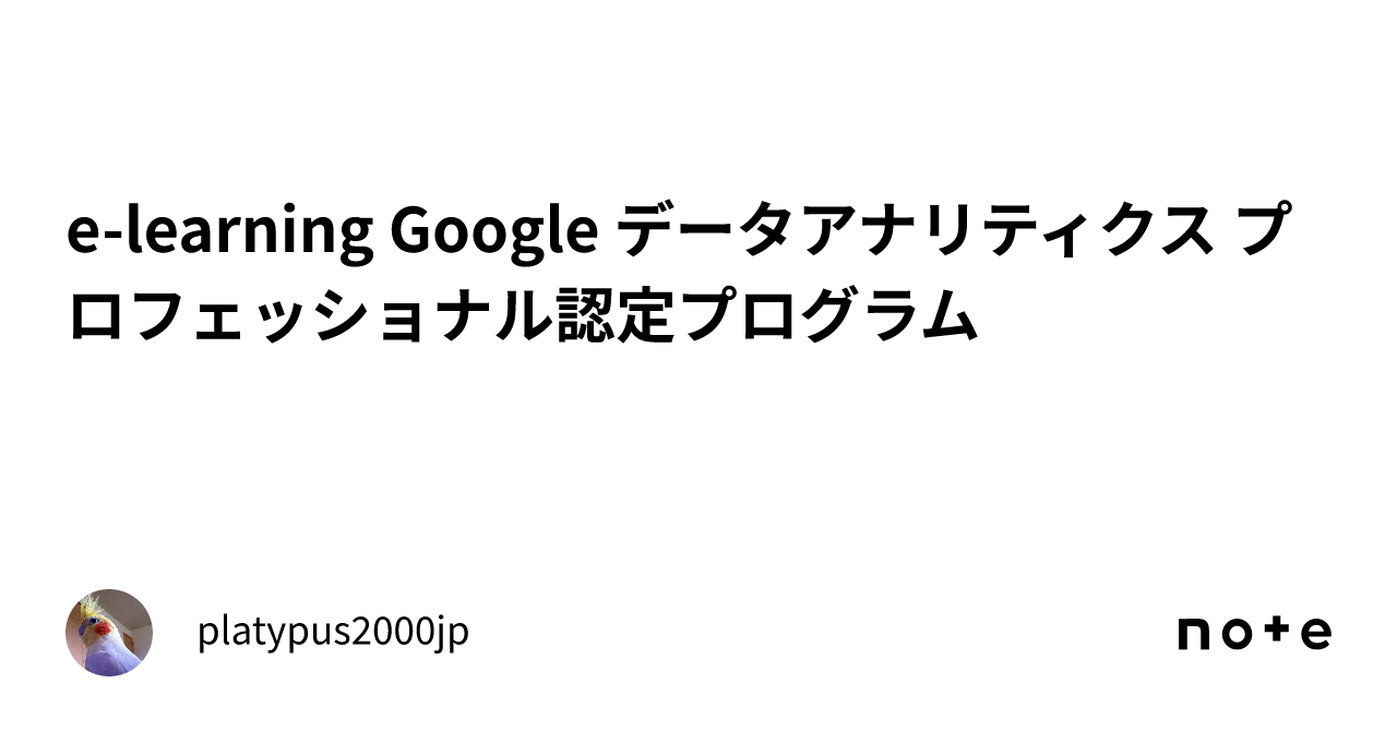 e-learning Google データアナリティクス プロフェッショナル認定プログラム｜platypus2000jp