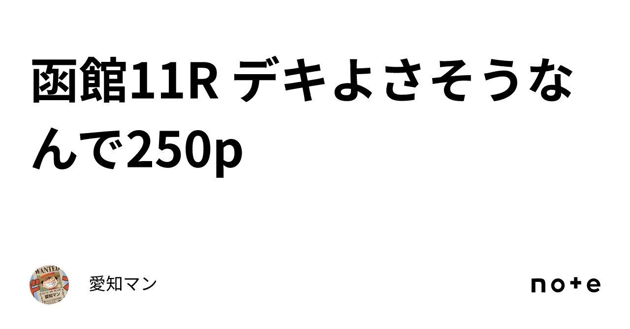 函館11R デキよさそうなんで250p｜愛知マン