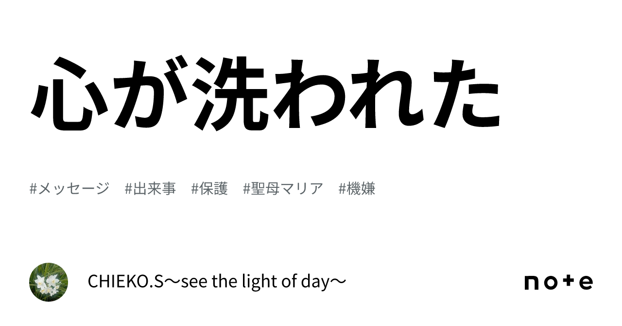 心が洗われた｜CHIEKO.S〜 see the light of day〜