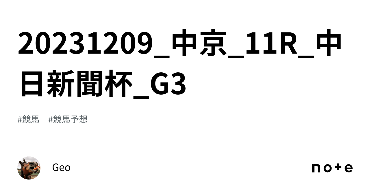 20231209_中京_11R_中日新聞杯_G3｜Geo