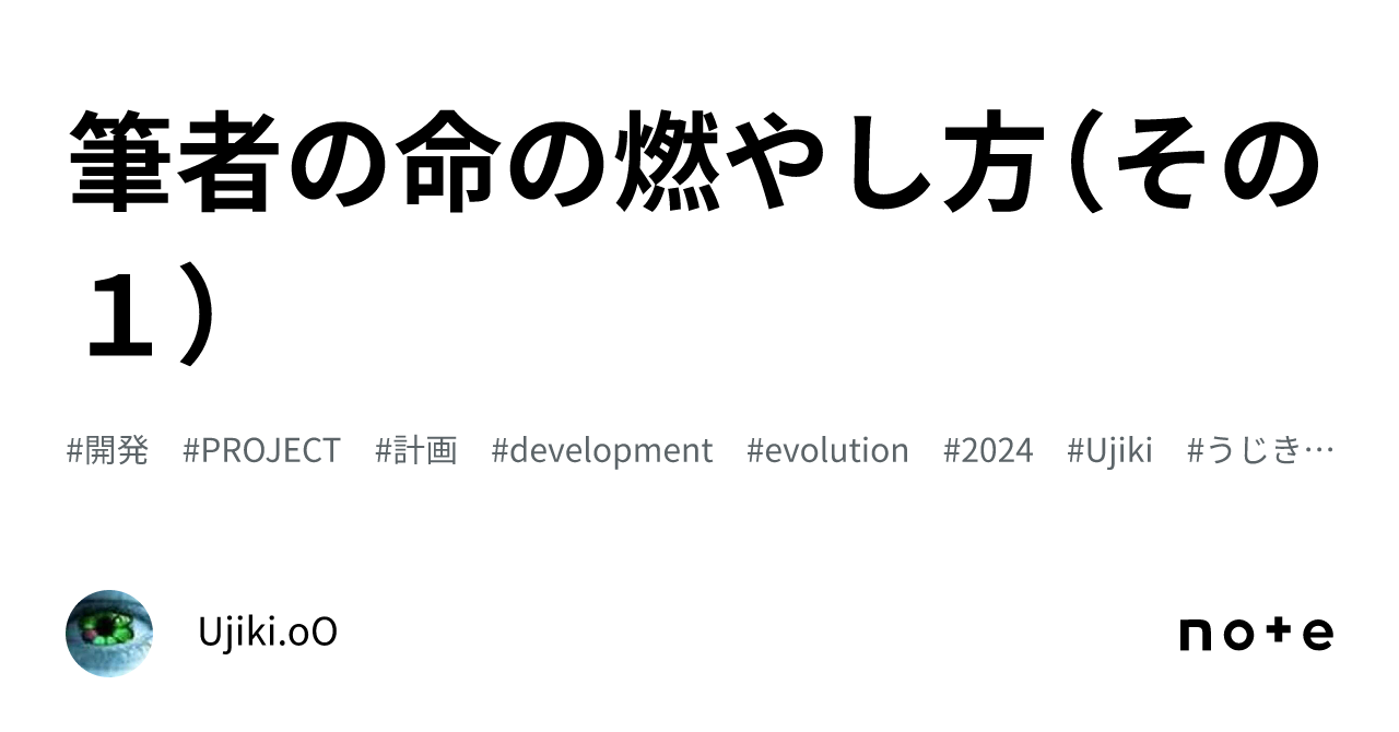 筆者の命の燃やし方（その1）｜Ujiki.oO