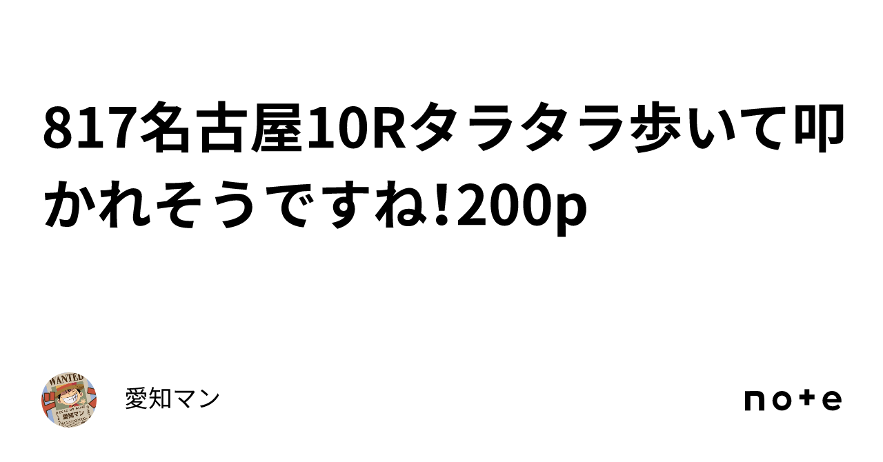 817名古屋10Rタラタラ歩いて叩かれそうですね！200p｜愛知マン