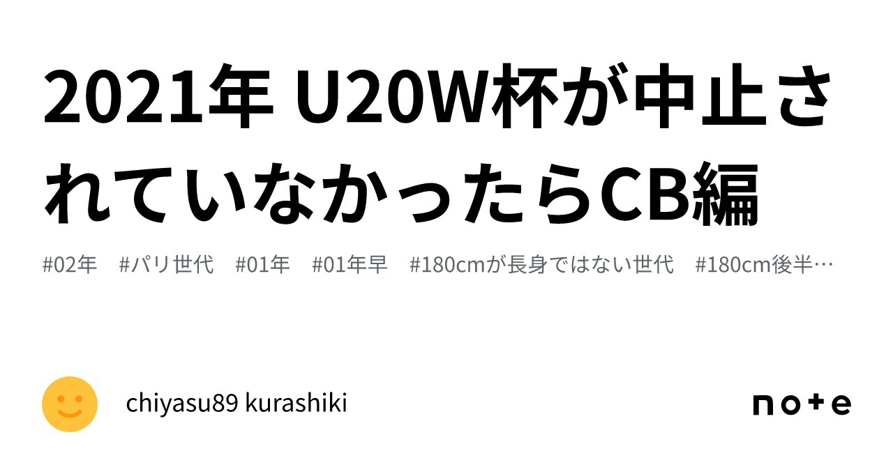 2021年 U20W杯が中止されていなかったらCB編｜chiyasu89 kurashiki