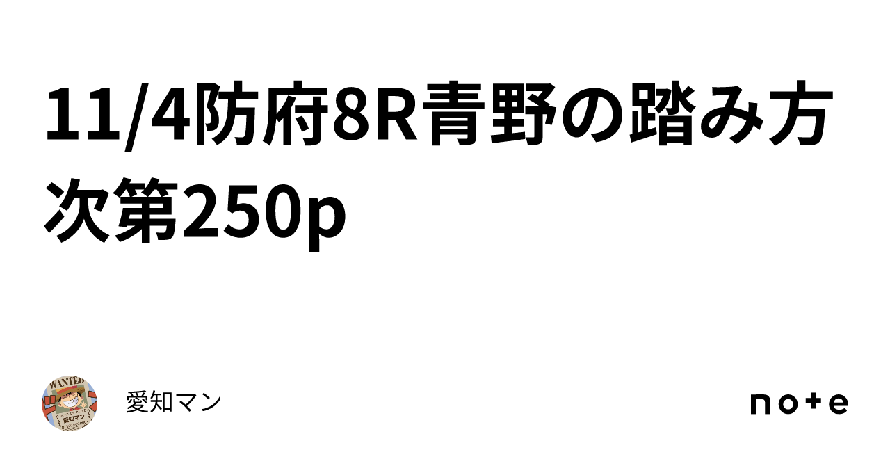 11/4防府8R青野の踏み方次第250p｜愛知マン