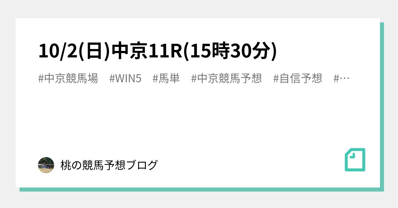 10/2(日)中京11R(15時30分)｜桃の競馬予想ブログ🌸