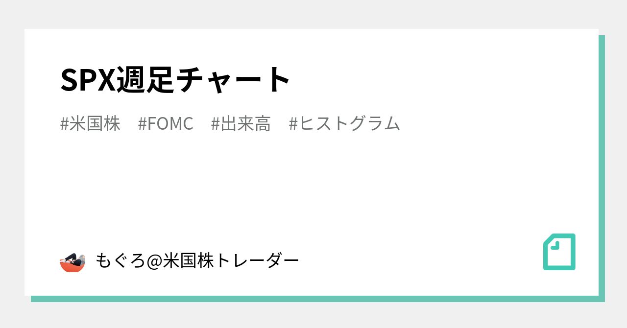 SPX週足チャート｜もぐろ@テクニカルトレーダー