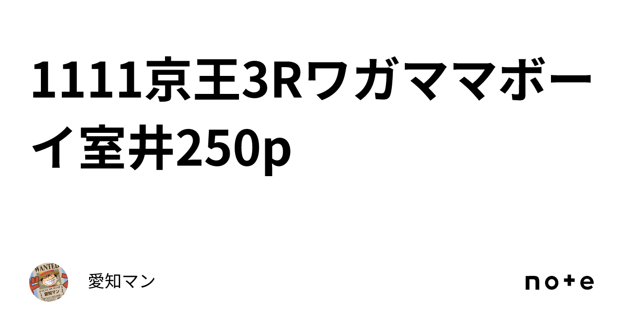 1111京王3Rワガママボーイ室井250p｜愛知マン