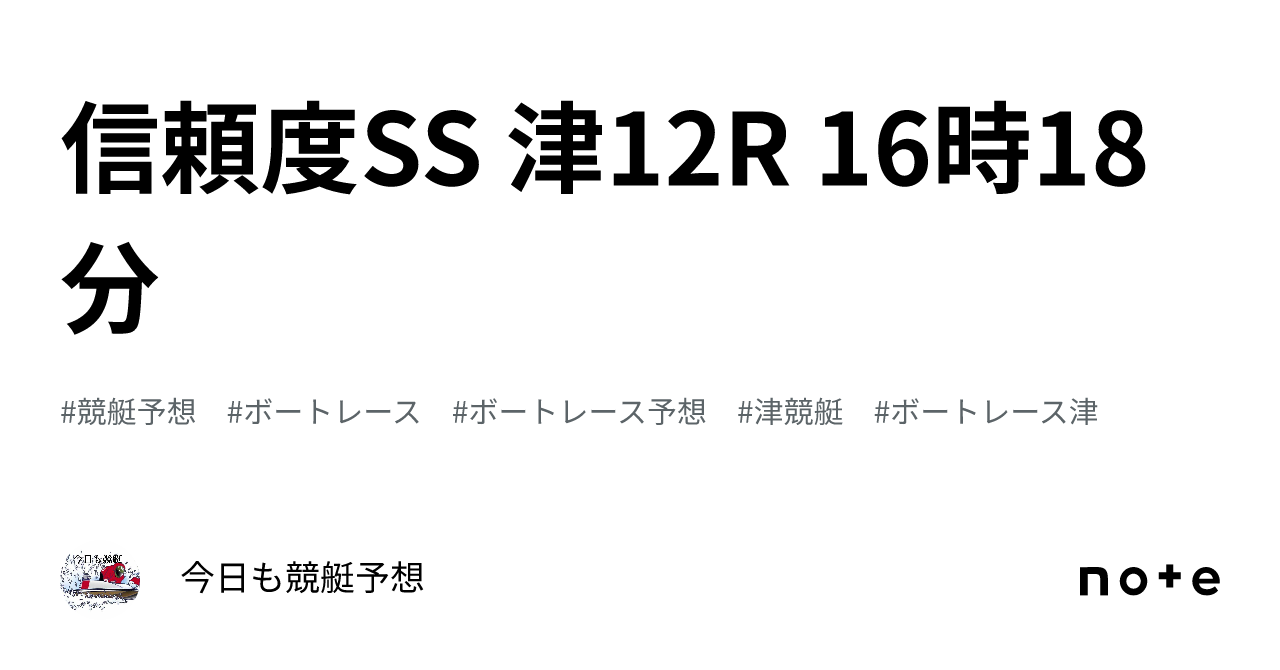 信頼度SS 津12R 16時18分｜今日も競艇予想