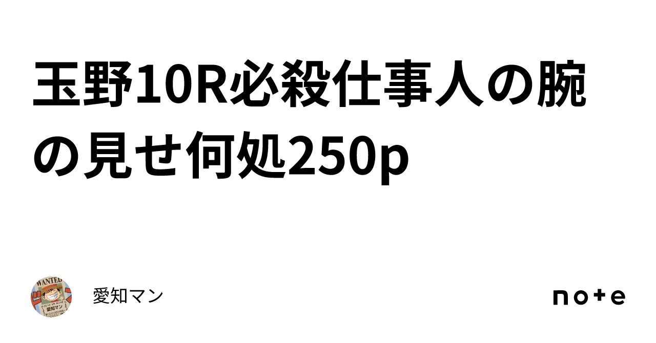 玉野10R必殺仕事人の腕の見せ何処250p｜愛知マン