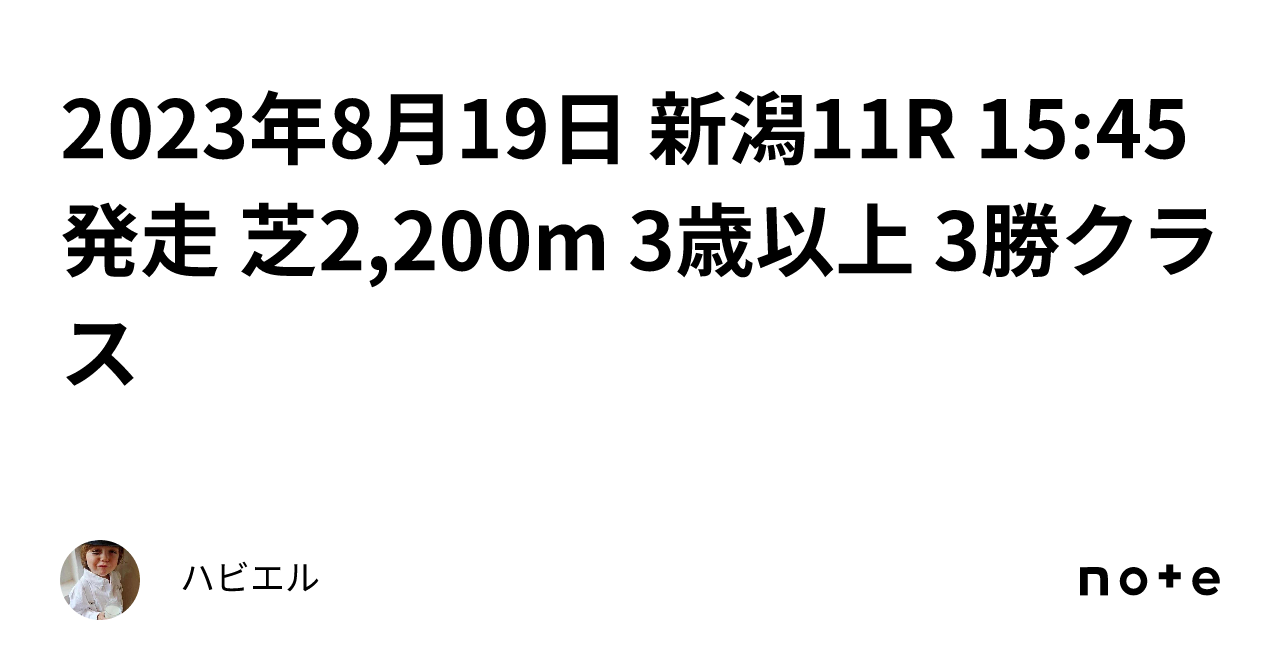 2023年8月19日 新潟11R 15:45発走 芝2,200m 3歳以上 3勝クラス🌠｜ハビエル