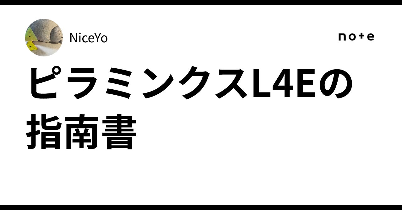 ピラミンクスL4Eの指南書｜NiceYo