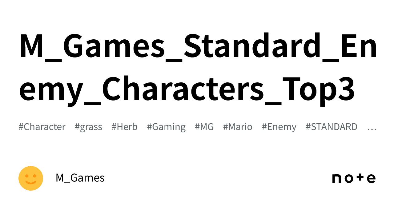 M_Games_Standard_Enemy_Characters_Top3｜M_Games