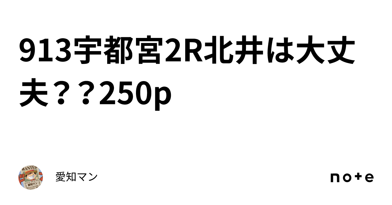 913宇都宮2R北井は大丈夫？？250p｜愛知マン