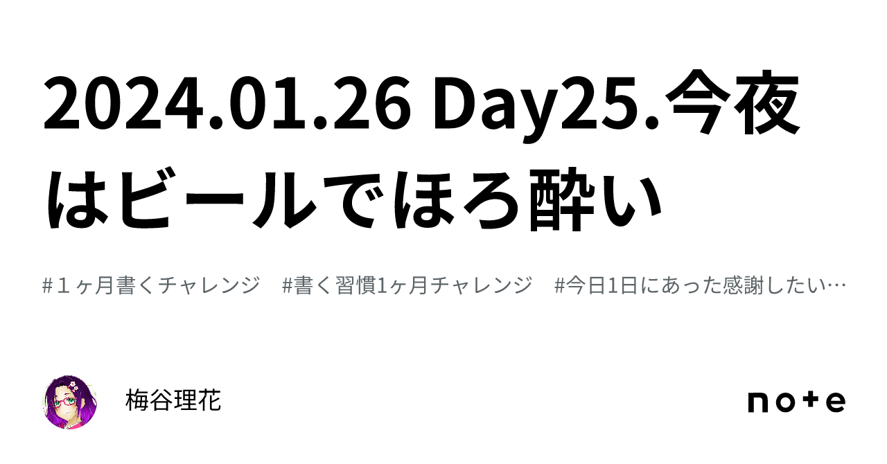 2024.01.26 Day25.今夜はビールでほろ酔い｜梅谷理花