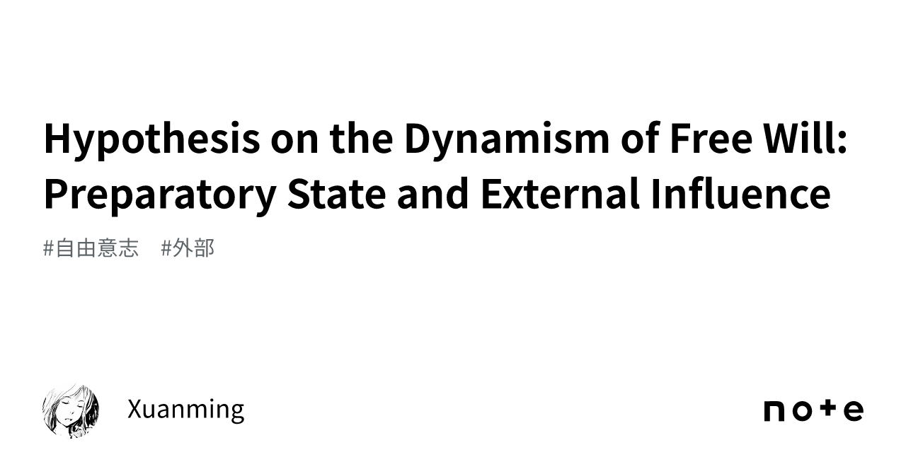 Hypothesis on the Dynamism of Free Will:Preparatory State and External ...