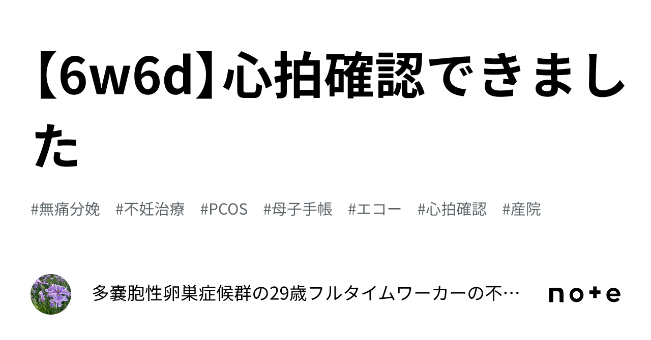 【6w6d】心拍確認できました｜つき＊フルタイム正社員PCOS不妊治療日記＊