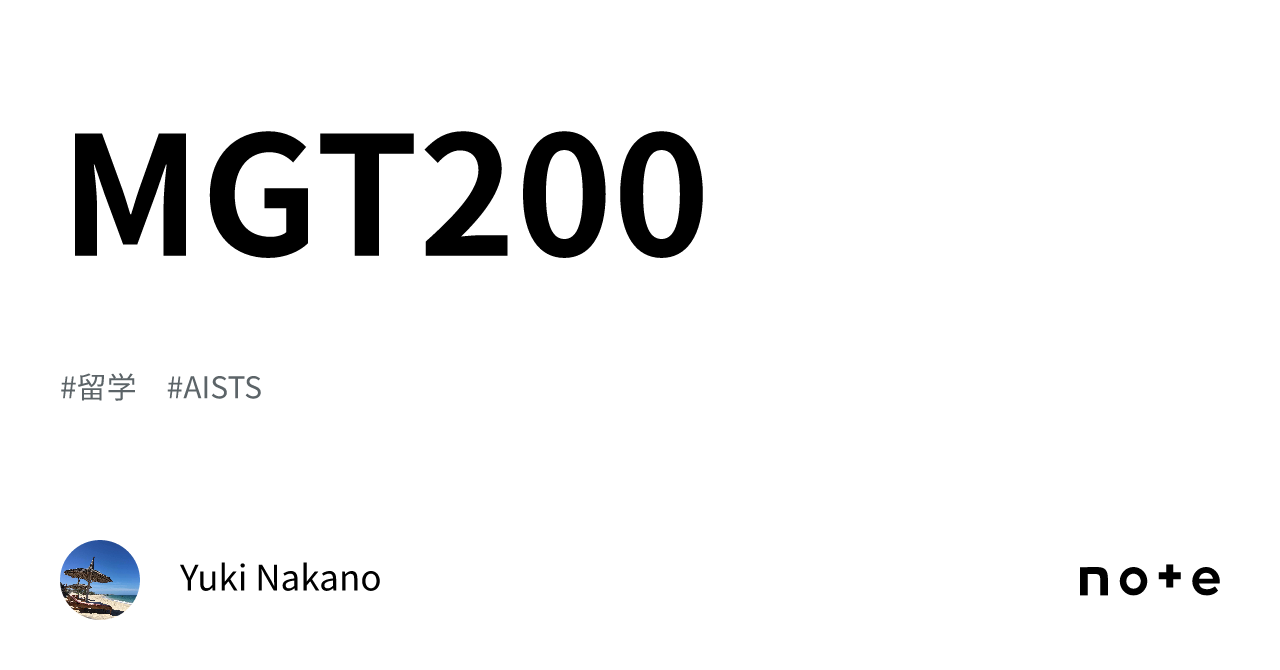 MGT200｜Yuki Nakano