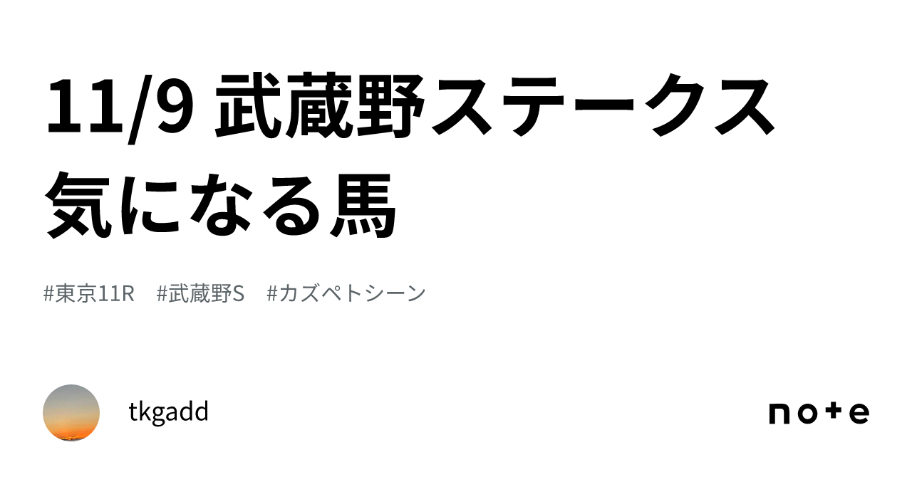 11/9 武蔵野ステークス 気になる馬｜tkgadd