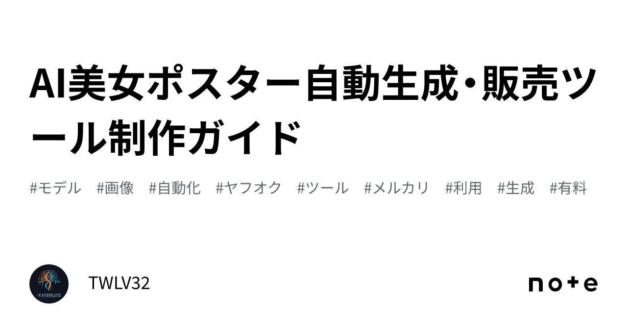 AI美女ポスター自動生成・販売ツール制作ガイド｜TWLV32