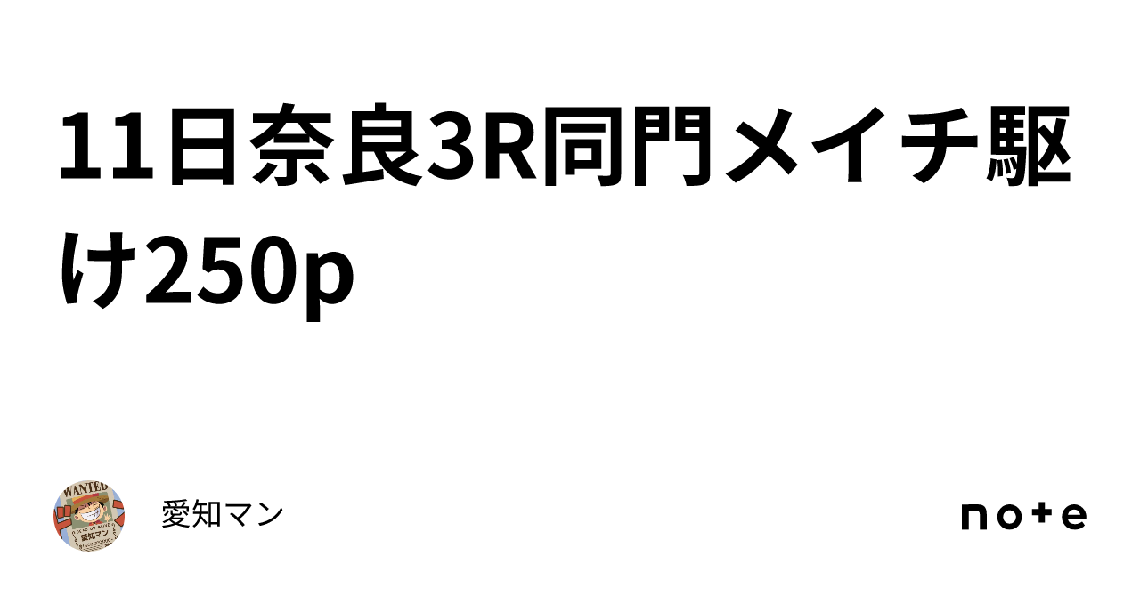 11日奈良3R同門メイチ駆け250p｜愛知マン