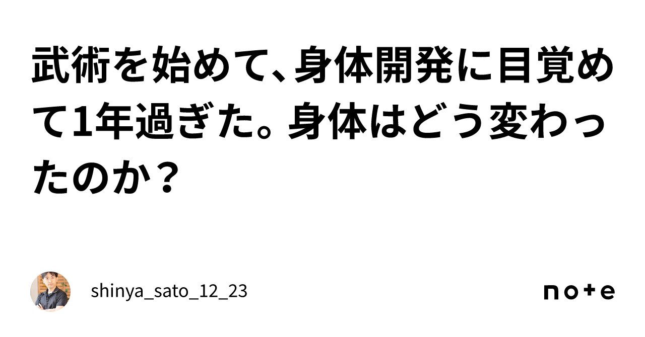武術を始めて、身体開発に目覚めて1年過ぎた。身体はどう変わったのか？｜shinya_sato_12_23